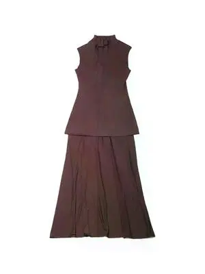 JIL SANDER Layered Sleeveless Maxi Dress - Brown