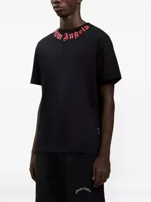 Palm Angels Logo Neck T-shirt - Black