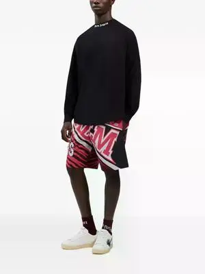 Palm Angels Classic Logo Long-sleeved Over T-shirt - Black