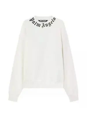 Palm Angels Neck-logo Sweatshirt - White