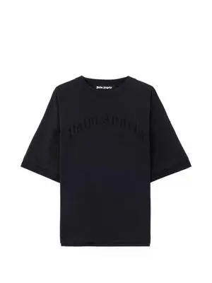 Palm Angels Curved Logo Loose Double T-shirt - Black