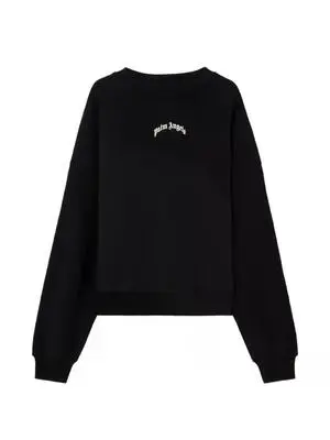 Palm Angels Curved-logo Sweatshirt - Black