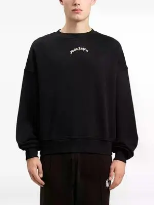 Palm Angels Curved-logo Sweatshirt - Black