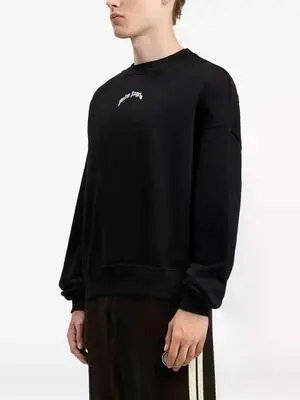 Palm Angels Curved-logo Sweatshirt - Black