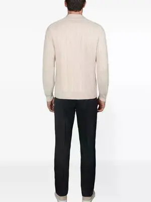 MOORER High-neck Half-zip Cashmere Sweater