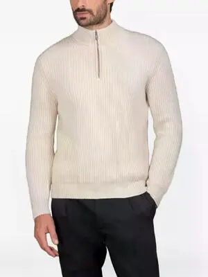 MOORER High-neck Half-zip Cashmere Sweater