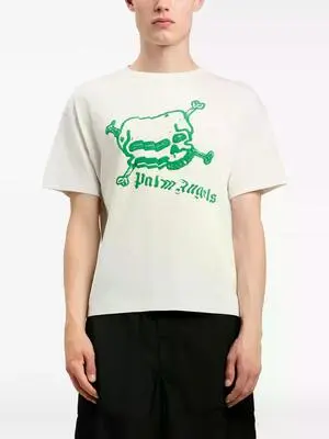 Palm Angels Skull Graphic T-shirt - Neutrals
