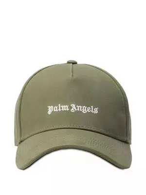 Palm Angels Embroidered Logo Corduroy Cap - Green