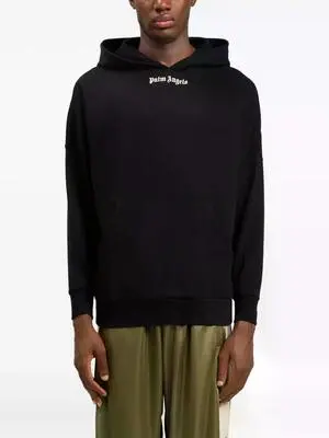 Palm Angels Logo-print Hooded Sweatshirt - Black