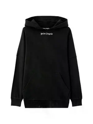 Palm Angels Logo-print Hooded Sweatshirt - Black