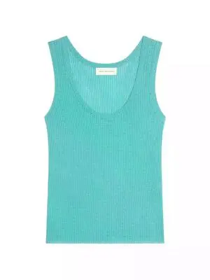 Dries Van Noten Knitted V-neck Top - Blue