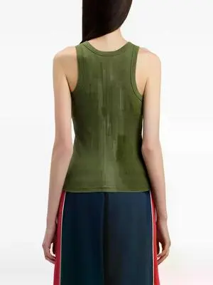 Palm Angels Logo Ribbed Tank Top - Green