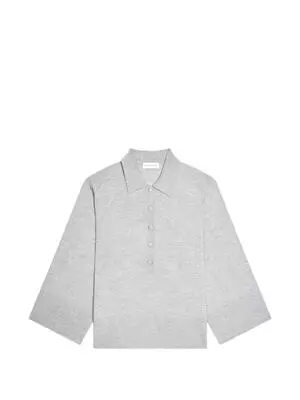 Dries Van Noten Button Wide-sleeved Polo Top - Grey