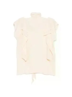 LANVIN Ruffled Tie Blouse - Neutrals