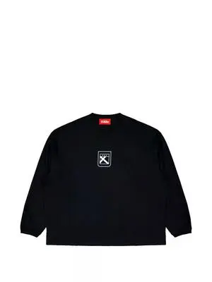 032C Fainting Cross Long-sleeve Sweatshirt - Black