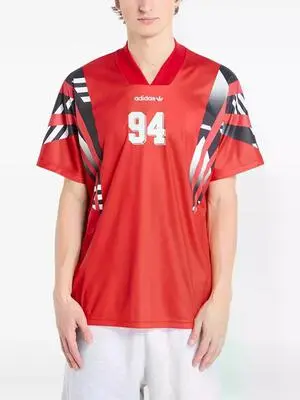 Adidas Santiago V-neck Jersey T-shirt - Red