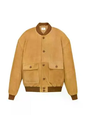 Saint Laurent Suede Bomber Jacket - Brown