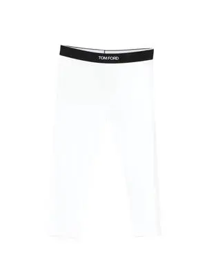 TOM FORD Logo-waistband Cropped Leggings - White