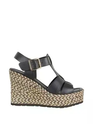 PALOMA BARCELO Woven Buckle Strap Sandals - Black