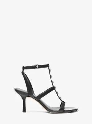 Michael Kors Nara Studded Leather Sandal - Black