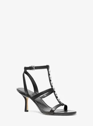 Michael Kors Nara Studded Leather Sandal - Black
