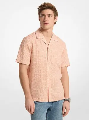 Michael Kors Tile Print Linen Shirt - Orange