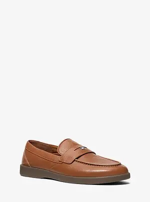 Michael Kors Wesley Pebbled Leather Loafer - Brown