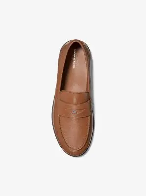 Michael Kors Wesley Pebbled Leather Loafer - Brown