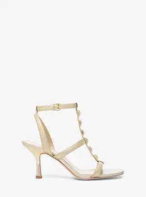 Michael Kors Nara Studded Metallic Leather Sandal