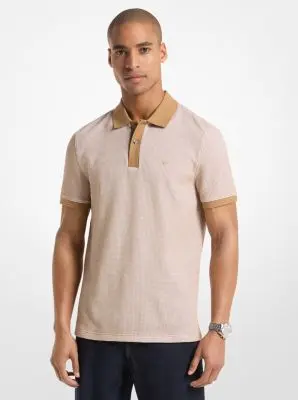 Michael Kors Waffle Stretch Cotton Polo Shirt - Brown