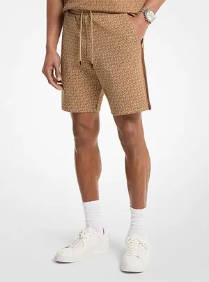 Michael Kors Signature Logo Cotton Blend Shorts - Brown