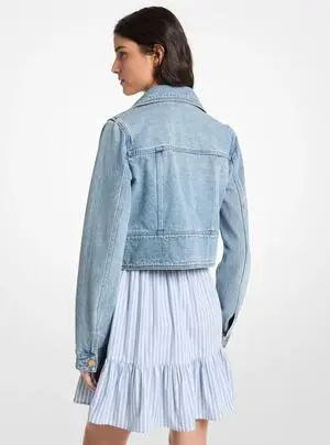 Michael Kors Cropped Denim Jacket - Blue