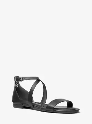 Michael Kors Alexa Flex Leather Sandal - Black