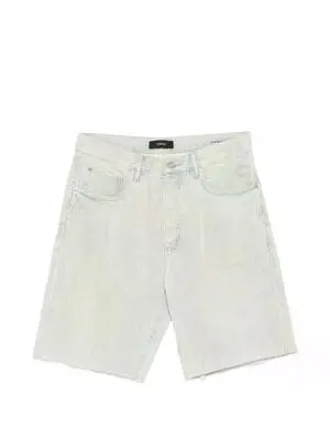 PURPLE BRAND Striped Raw-cut Shorts - Blue