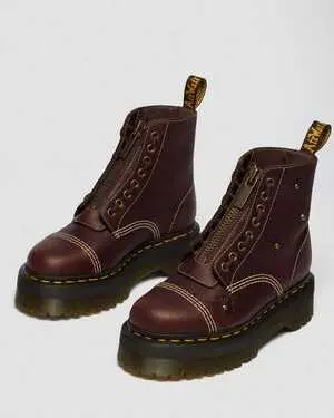 Dr. Martens Sinclair Flower Grizzly Leather Platform Boots