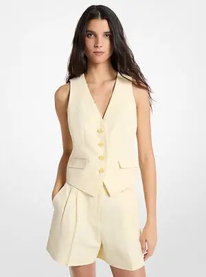 Michael Kors Linen And Cotton Vest - Yellow