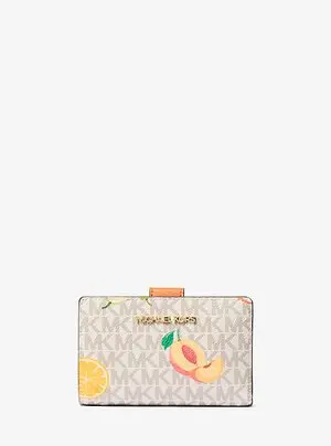 Michael Kors Jet Set Travel Printed Signature Logo Wallet - Orange