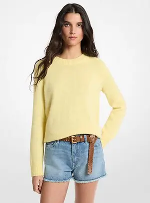 Michael Kors Nylon And Alpaca Blend Sweater - Yellow