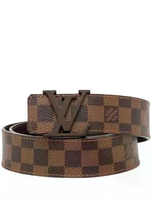 LOUIS VUITTON 2017 Damier Ebene Initiales Belt - Brown