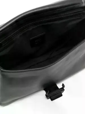 Fendi Flux Buckle Leather Messenger Bag - Black