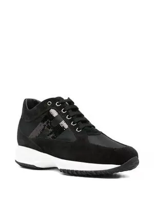 Hogan Interactive Logo-detail Sneakers - Black