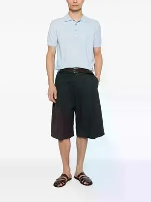 PAOLO PECORA Textured Polo Shirt - Blue