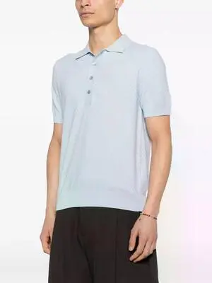 PAOLO PECORA Textured Polo Shirt - Blue