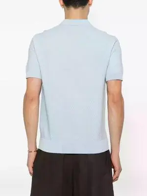 PAOLO PECORA Textured Polo Shirt - Blue
