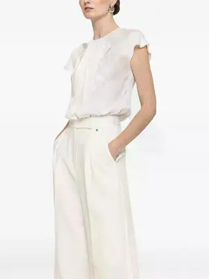 NISSA Pleat-detail Blouse - White