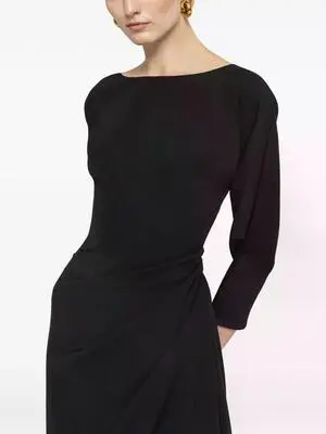 NISSA Pleat Midi Dress - Black