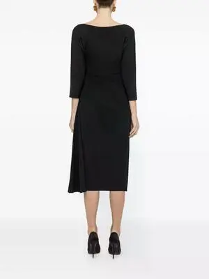 NISSA Pleat Midi Dress - Black