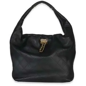 Chanel 26c Quilted Calfskin Hobo - Black