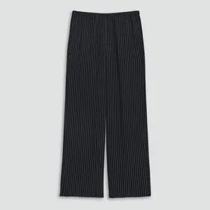 Theory Slit Pull-on Pant In Washed Stripe - Black Multi