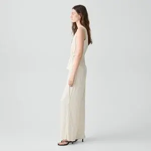 Theory Vented Pull-on Pant In Washed Stripe - Rice Multi